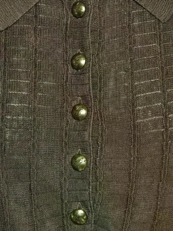 Burberry Sheer Knitted Polo Shirt