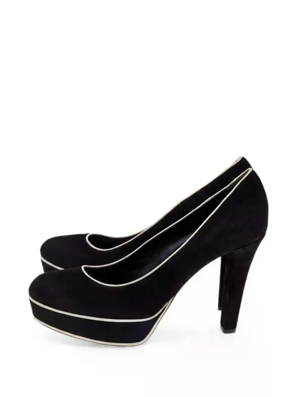 Gucci Suede Round Toe Platform Pumps