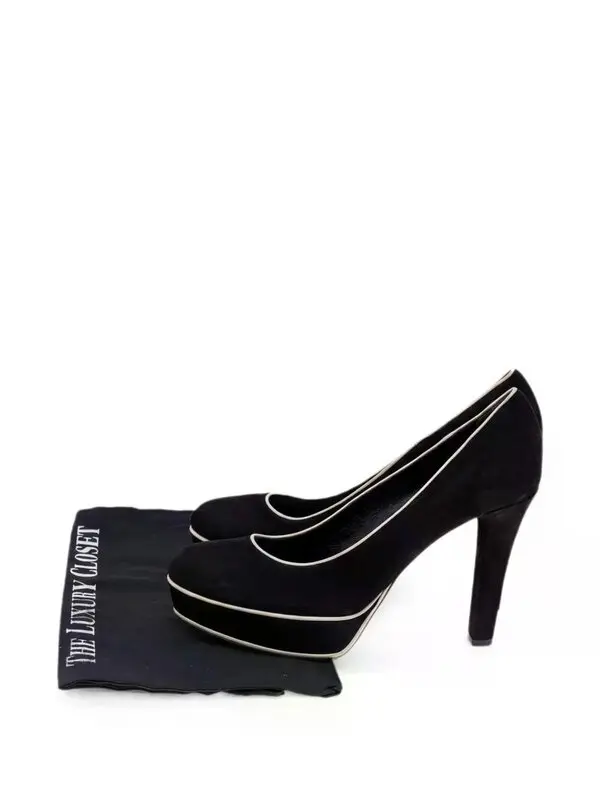 Gucci Suede Round Toe Platform Pumps