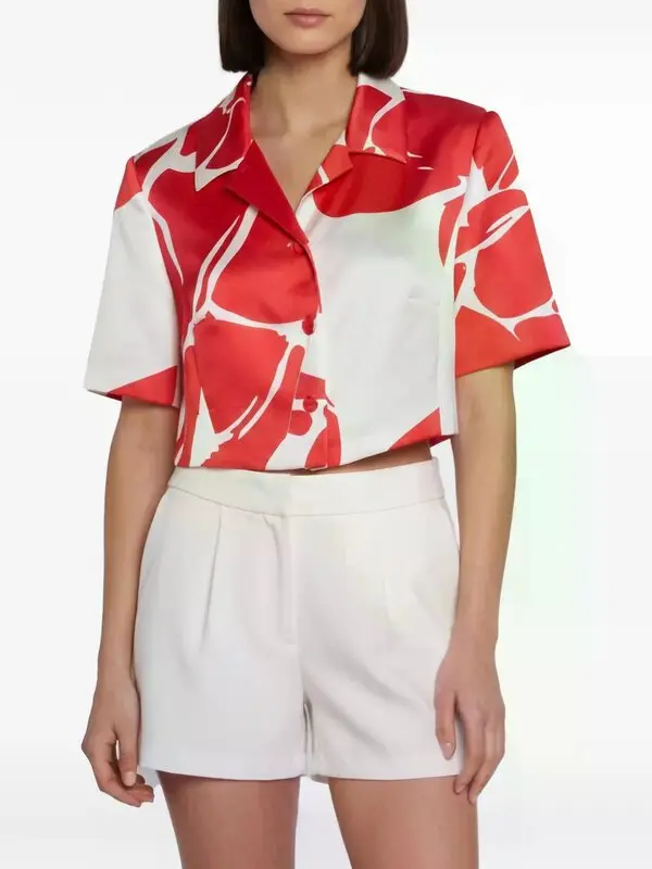 NECESSARY ANYWHERE Floral Print Cropped Blazer