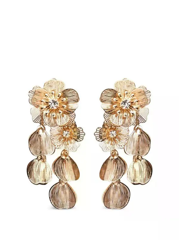 Carolina Herrera Floral Drop Clip-on Earrings - Gold