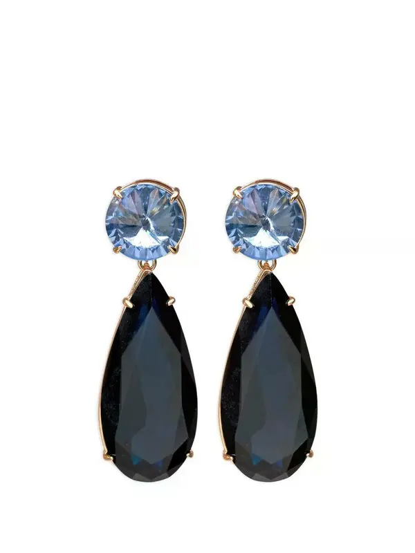 Carolina Herrera Crystal Embellished Drop Earrings - Blue