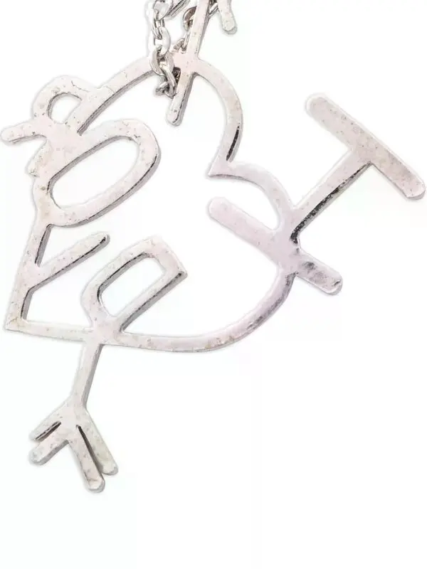 Dior Tone Heart And Arrow 'i Love Pendant Necklace - Silver