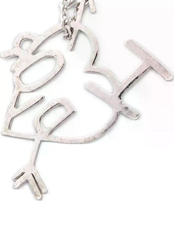 Dior Tone Heart And Arrow 'i Love Pendant Necklace - Silver