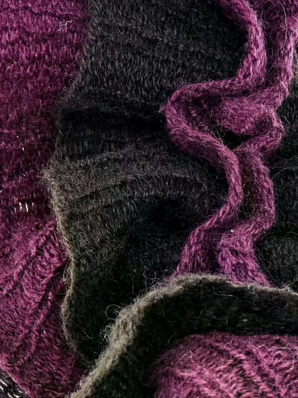 Emporio Armani Ruffled Pom-pom Scarf - Brown