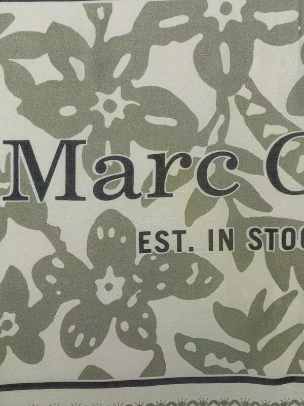 Marc O'polo Floral-print Logo-print Scarf