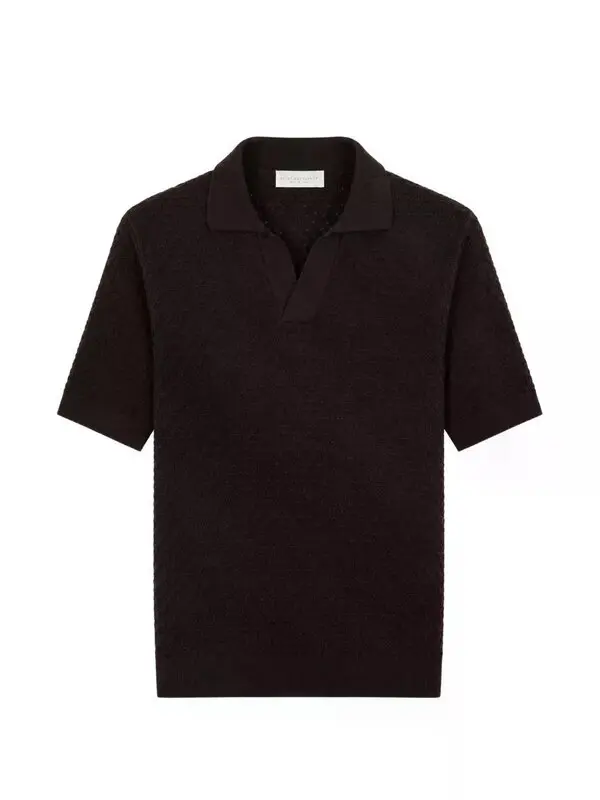 LUIGI GENTILE Open-knit Short-sleeve T-shirt - Brown