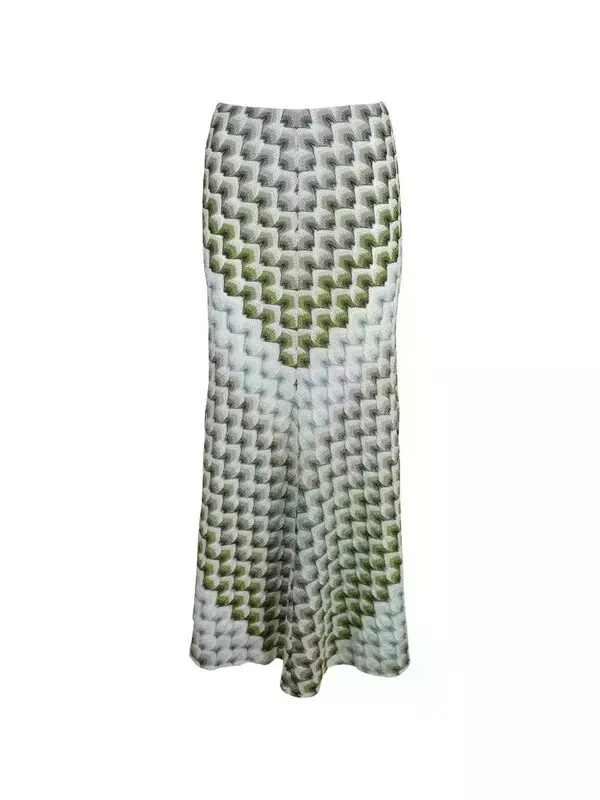 Missoni Zigzag Knit Maxi Skirt - Blue