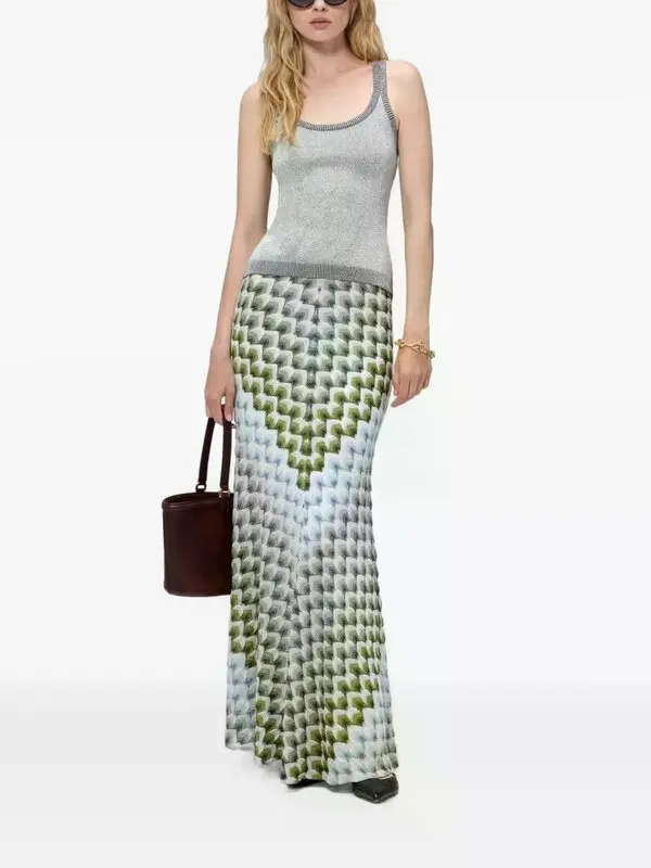 Missoni Zigzag-knit Maxi Skirt - Blue
