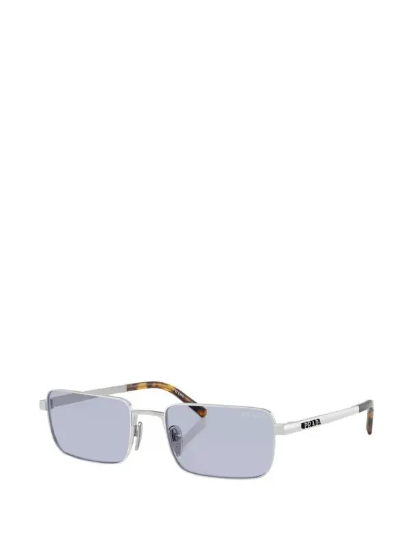 Prada Tone Rectangle Frame Sunglasses - Silver