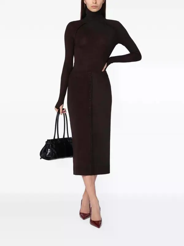Victoria Beckham Button-up Knitted Midi Skirt