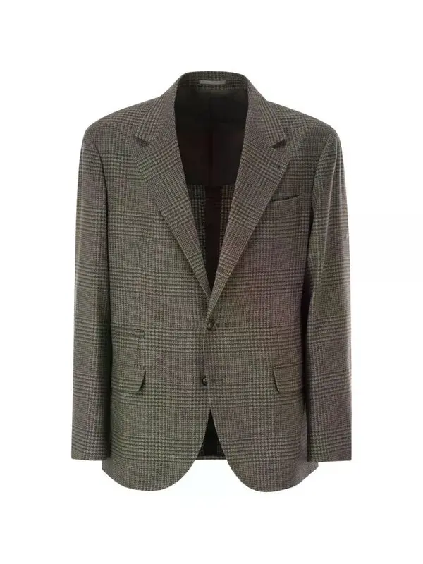 Brunello Cucinelli Check-pattern Long-sleeve Blazer