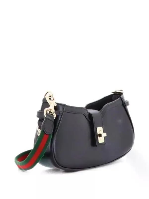 Gucci Moon Side Leather Mini Shoulder Bag - Black