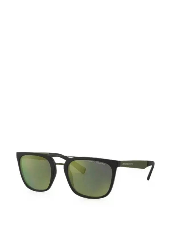 Armani Exchange Square Frame Double Bridge Sunglasses - Black