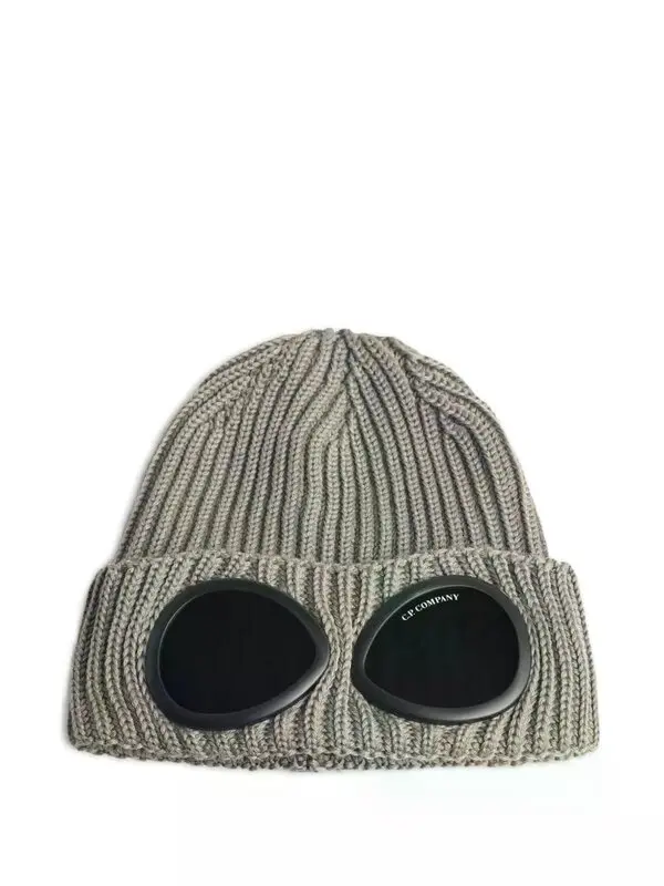 C.P. COMPANY Goggle Ribbed-knit Beanie - Grey