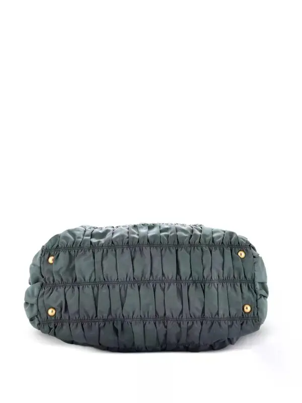 Prada Gaufre Convertible Leather And Tessuto Large Tote Bag
