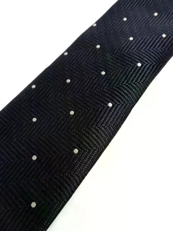 TOM FORD Polka-dot Herringbone-weave Tie - Blue