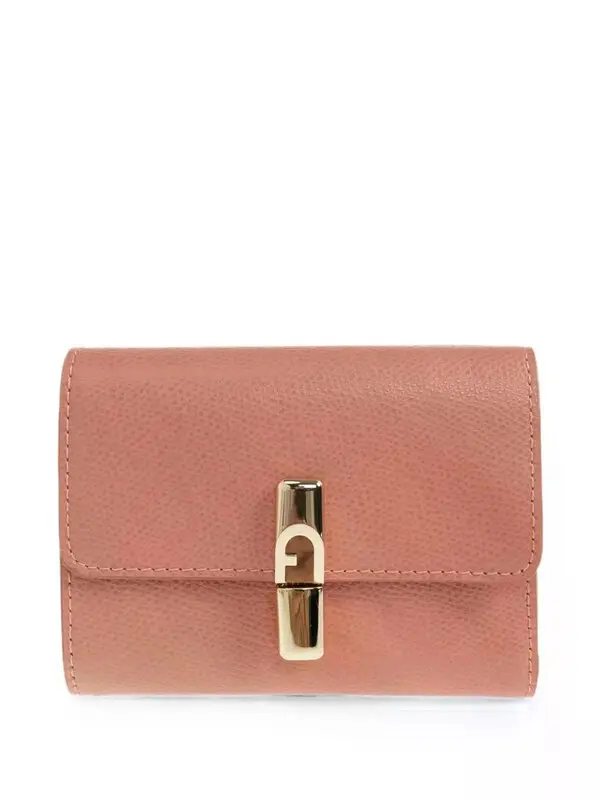 Furla Iride Logo-plaque Grained-leather Wallet - Pink