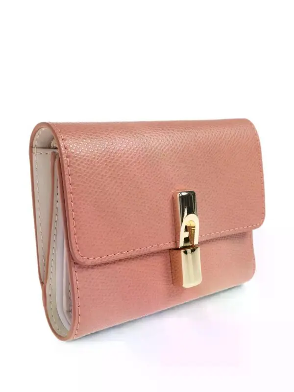 Furla Iride Logo-plaque Grained-leather Wallet - Pink