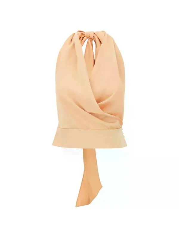 Andamane Halterneck Wrap-style Top - Orange