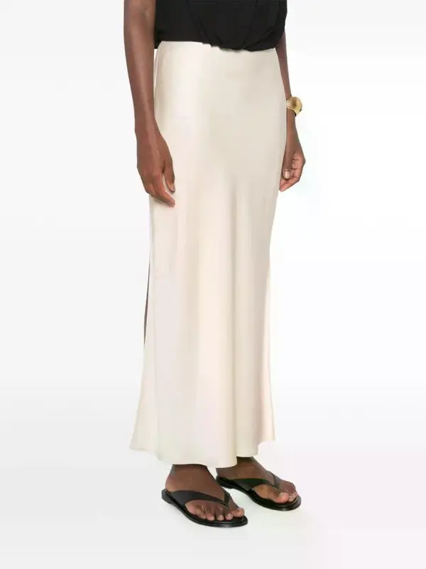 Brunello Cucinelli Satin Finish Side Slit Skirt