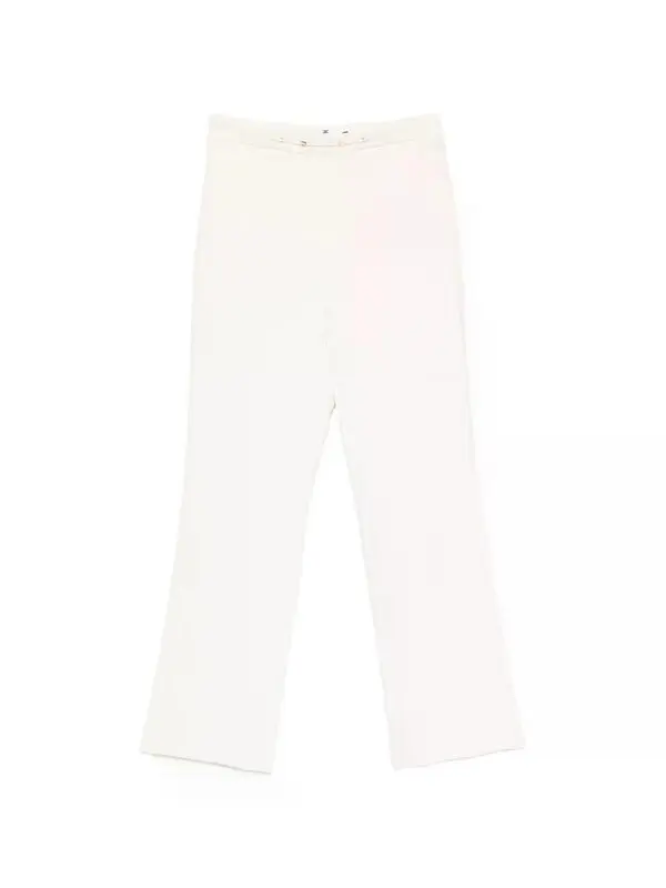 Elisabetta Franchi Cropped Trousers With Logo Plaque