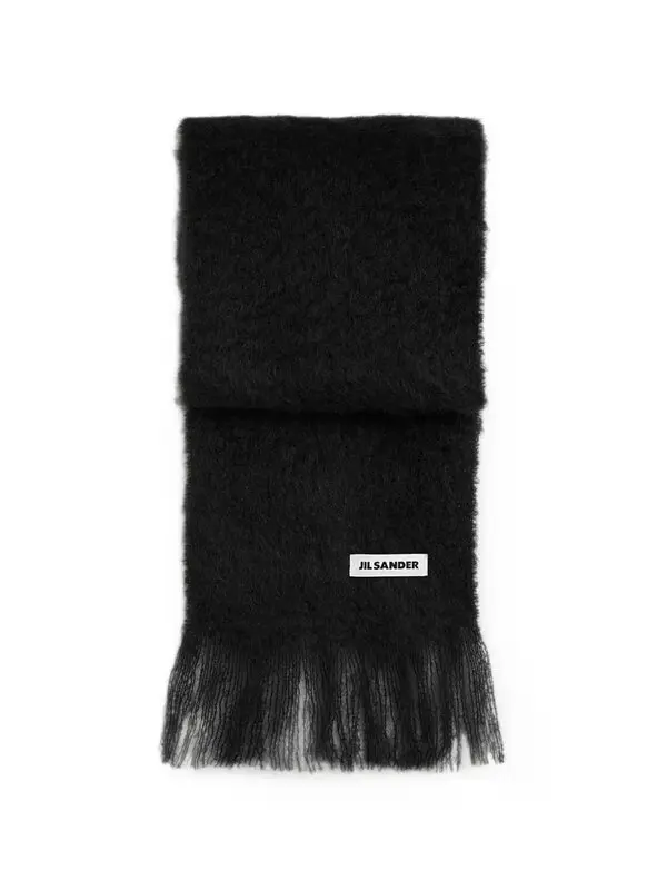 JIL SANDER Slim Wool-blend Scarf - Black