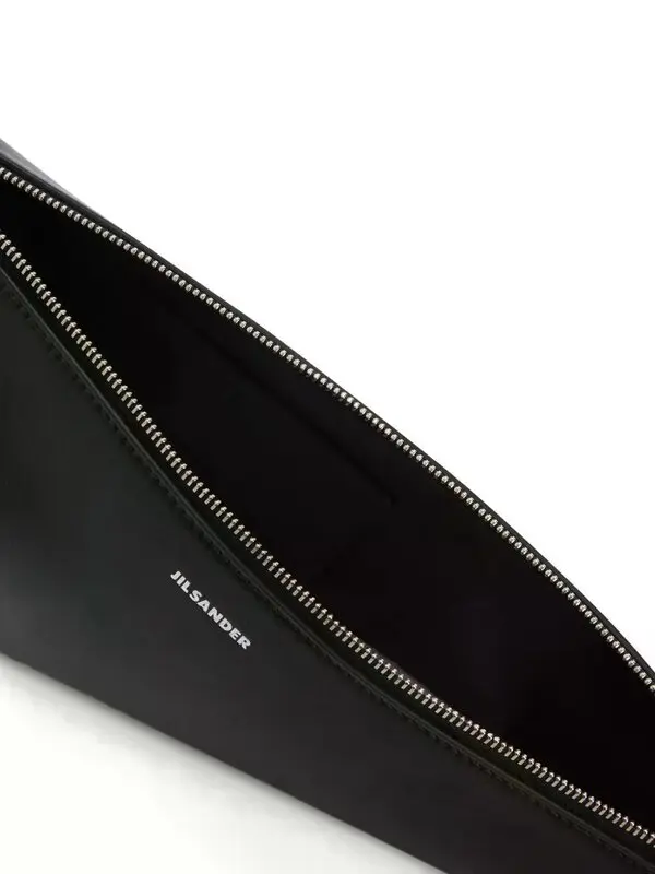 JIL SANDER Leather Triangle Messenger Bag