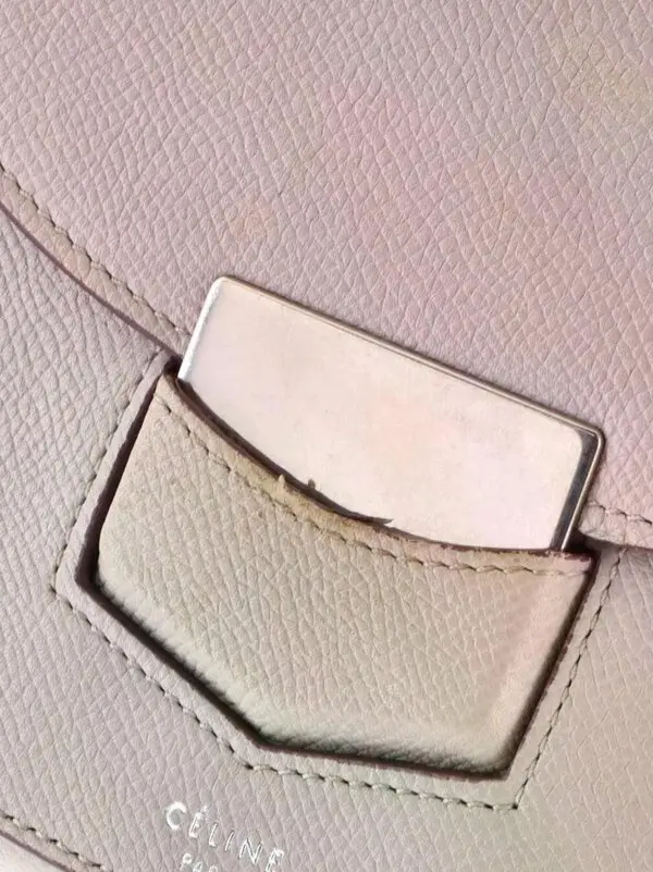 Celine Trotteur Grainy Leather Small Crossbody Bag - Grey