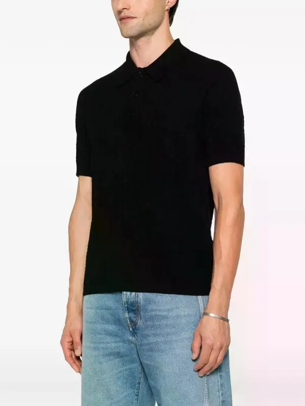 Balmain Ribbed-knit Polo Shirt