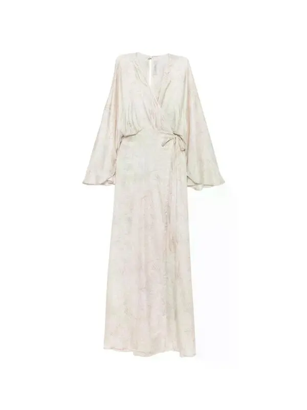 GOLDEN GOOSE Jacquard Wrap Maxi Dress - Neutrals