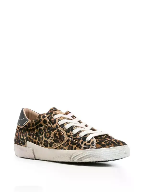 Philippe Model Prsx Low Leopard Print Sneakers - Neutrals
