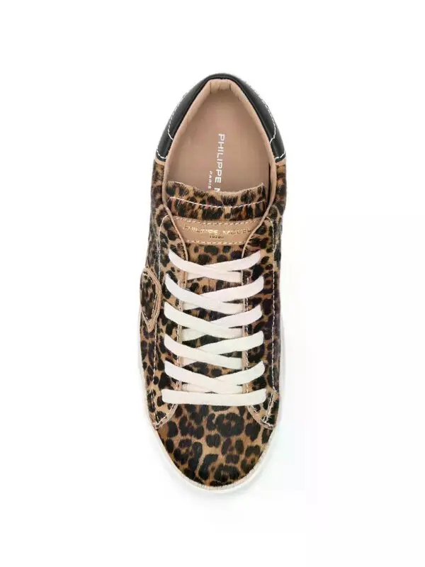 Philippe Model Prsx Low Leopard Print Sneakers - Neutrals