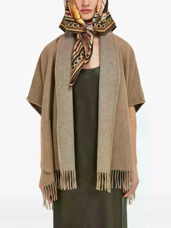 FERRAGAMO Poised Leopards Print Silk Scarf - Brown