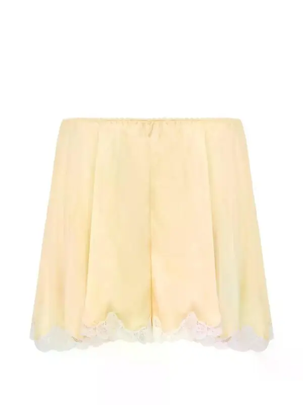 Chloé Lace Trim Scalloped Shorts - Yellow