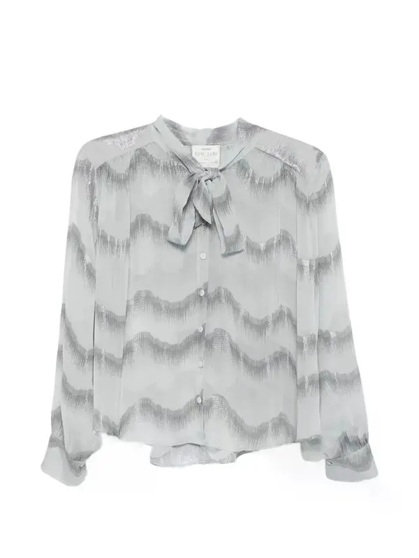 FORTE_FORTE Chevron Pussy-bow Shirt