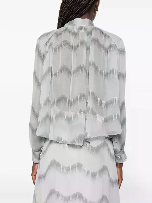 FORTE_FORTE Chevron Pussy-bow Shirt
