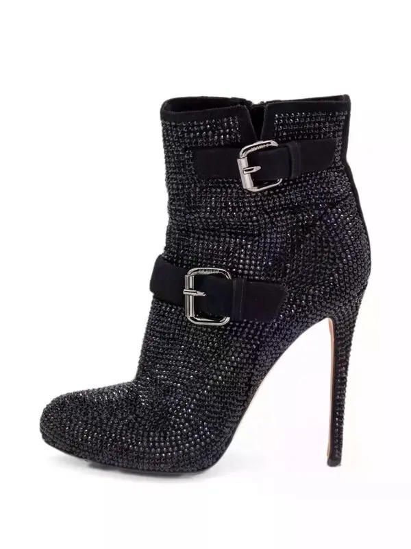 LE SILLA Embellished Buckled Ankle Boots - Black