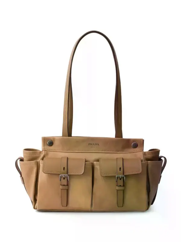Prada Route Medium Leather Tote Bag - Neutrals