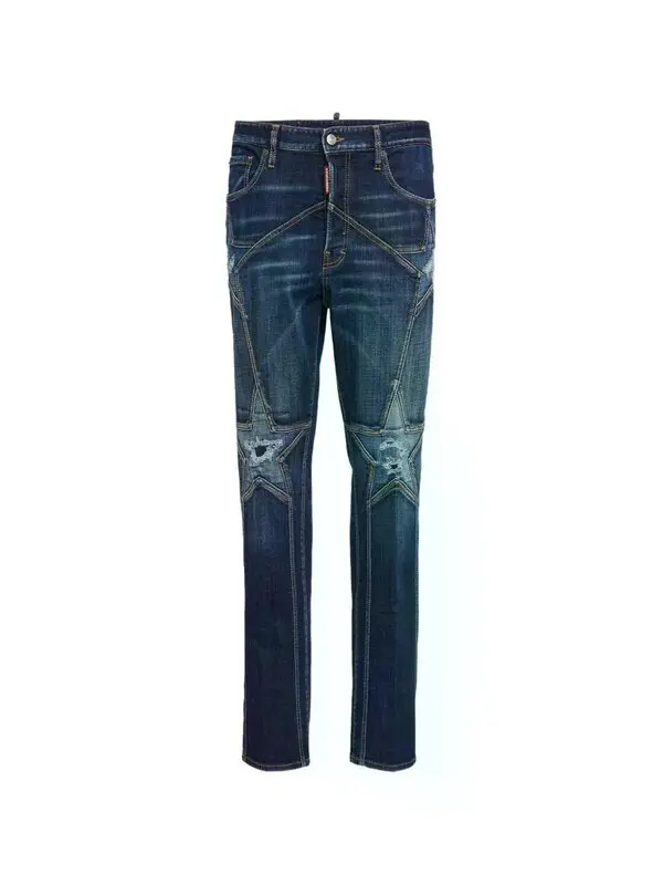 Dsquared2 642 Super Star-patchwork Distressed Jeans