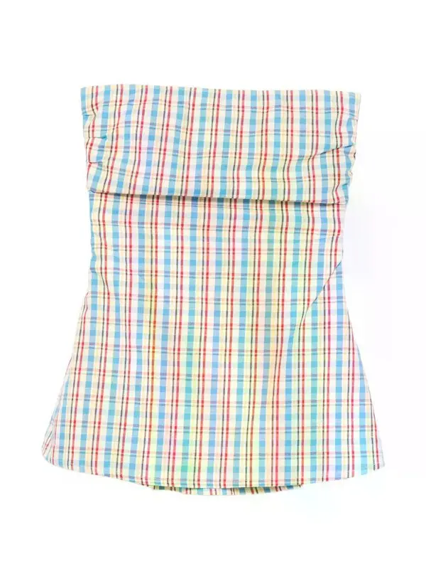 Faithfull The Brand Checkered Bandeau Top - Neutrals