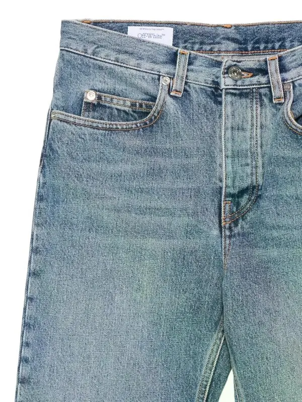 Off-White Logo Patch Straight-leg Jeans