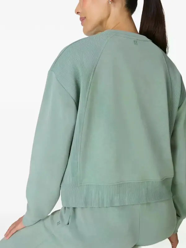 Sweaty Betty Ribbed-panel Raglan-sleeve Sweatshirt