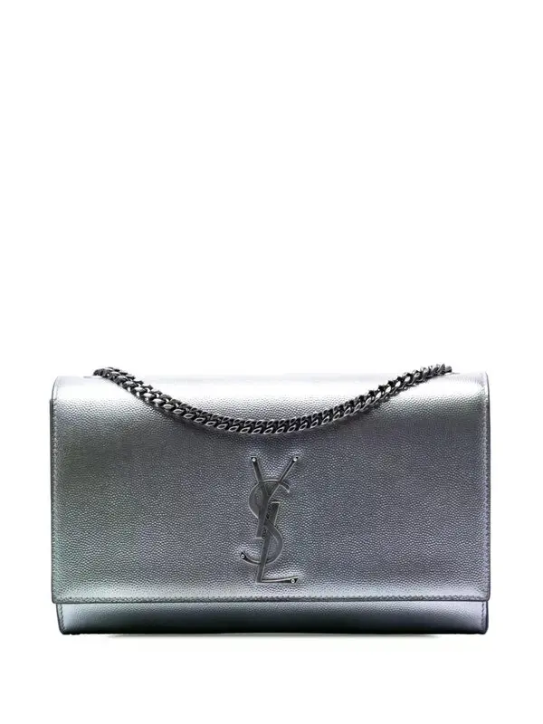 Saint Laurent Metallic Grain De Poudre Monogram Kate Crossbody Bag