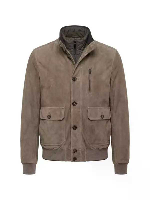 MOORER Suede Bomber Jacket