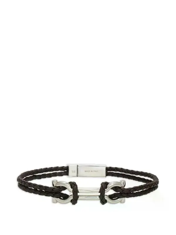 FERRAGAMO Gancini Braided Bracelet - Silver