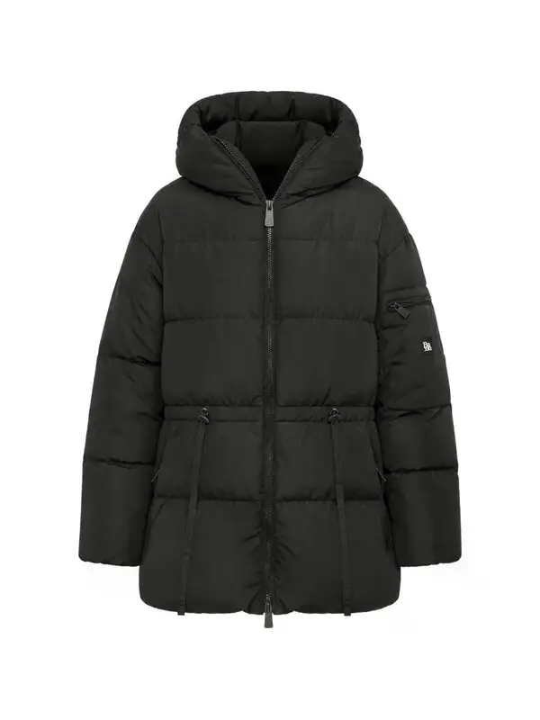 Bacon Cloud Drawstring-waist Down Coat - Black