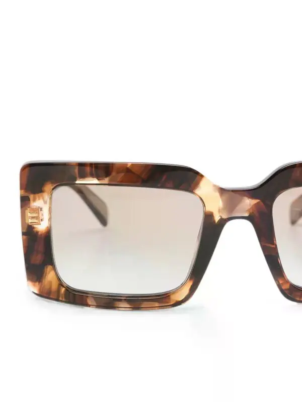 Prada Tortoiseshell-effect Rectangle-frame Sunglasses - Brown