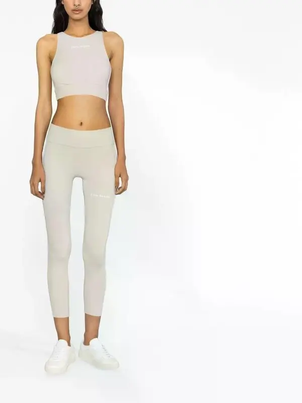 Palm Angels Logo Print Cropped Tank Top