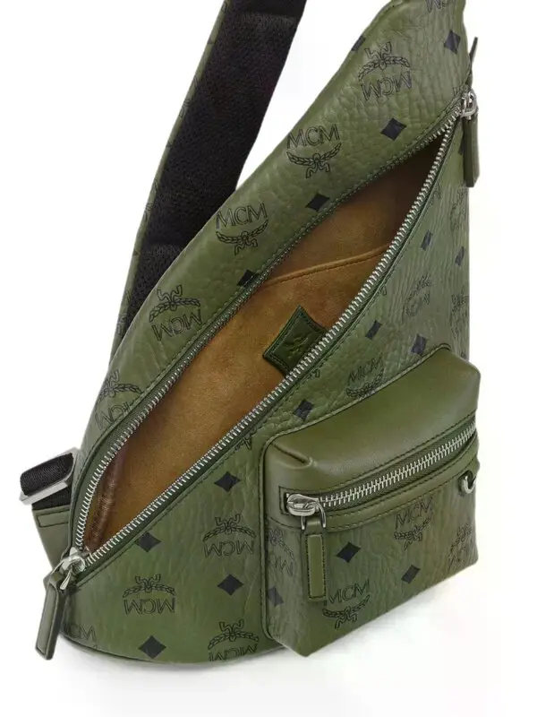 Mcm Visetos Sling Bag - Green